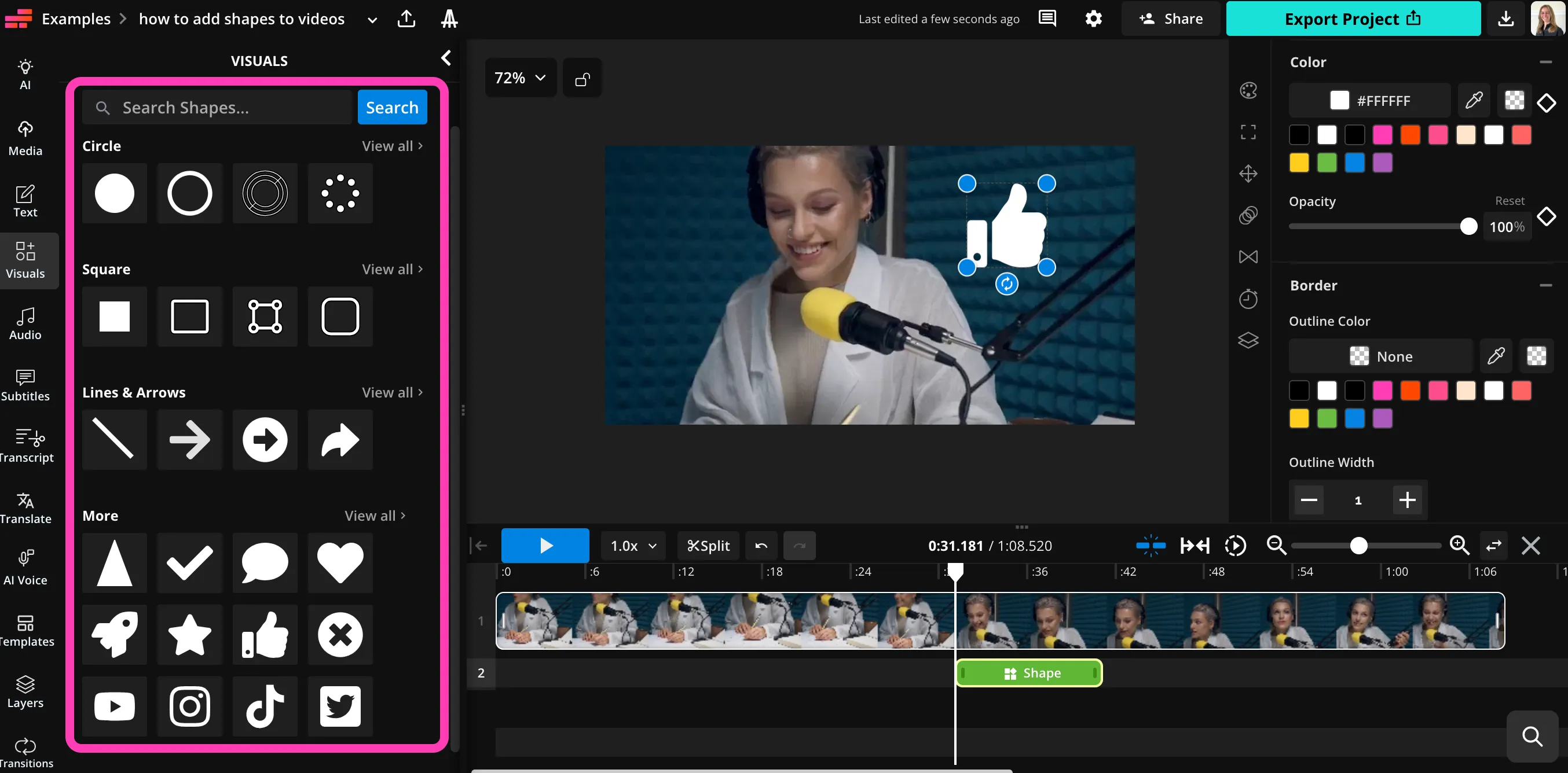 Add Shapes to Video — Customize Shapes for Free Online