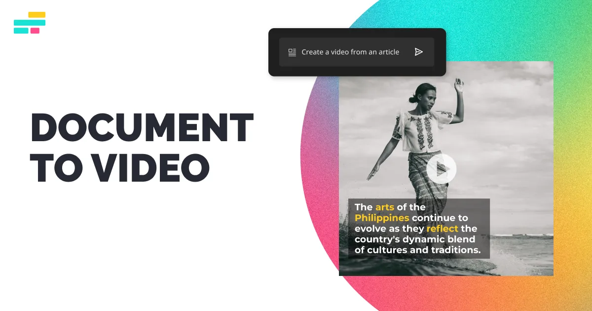 Convert Word, DOC, PDF to MP4 — Document to Video AI — Kapwing