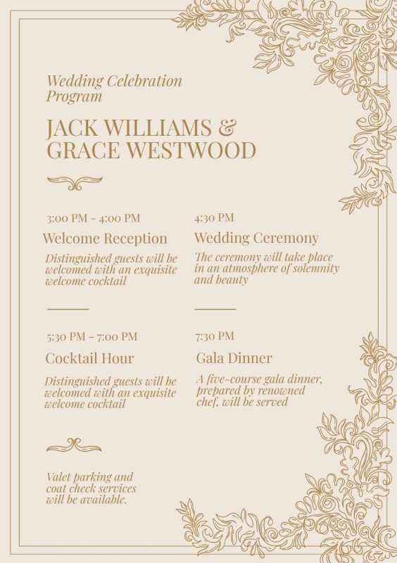 Free Downloadable Wedding Program Templates Wedding Program Templates