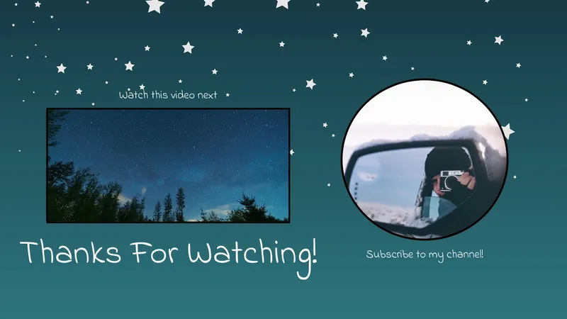 Blue Background with Stars Outro Template — Kapwing