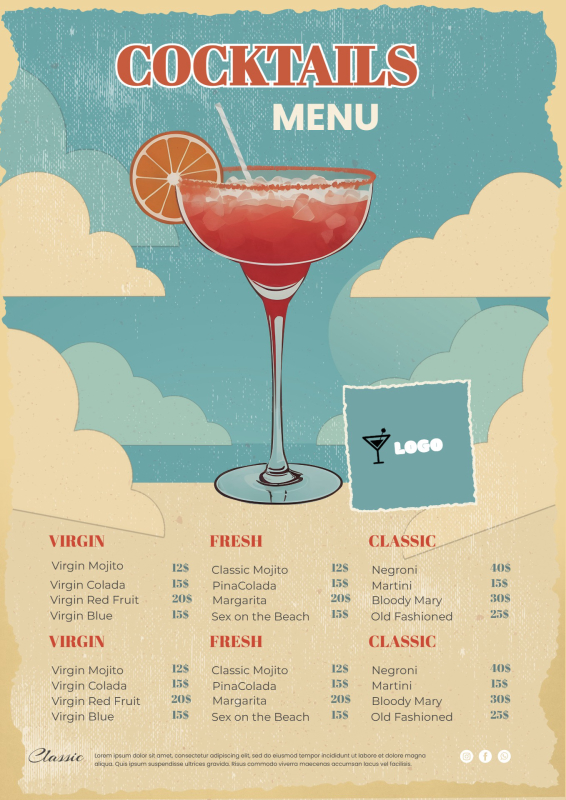 Retro Menu Design