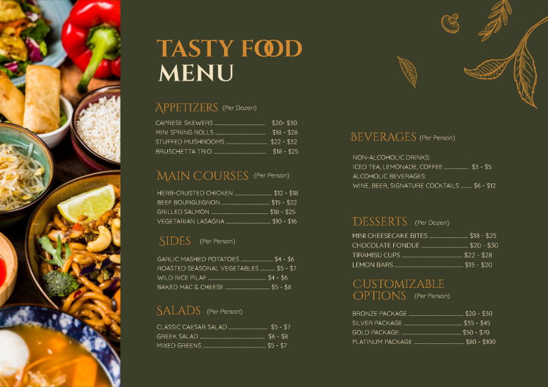 Thai Food Menu Design