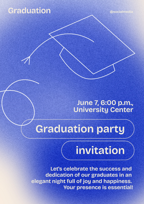 Graduation Party Invitation Backgrounds Blue