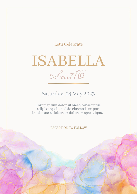 Sweet 16 Invitation Borders