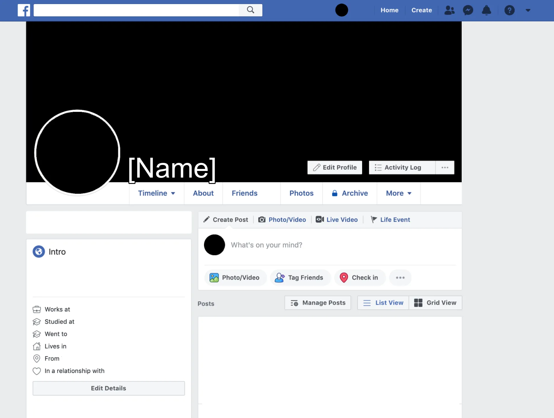 Facebook Profil Layout Blank The Designery
