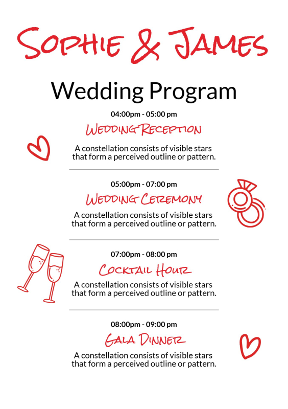 Free printable wedding ceremony program templates | Beachweddingtips.com