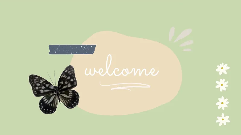 Green Background with Butterflies Intro template — Kapwing