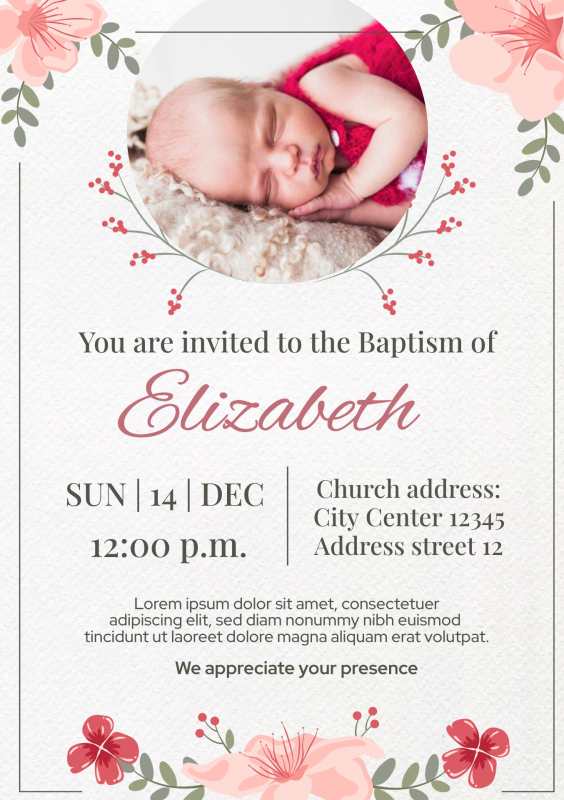 Baby Christening Invitation Background