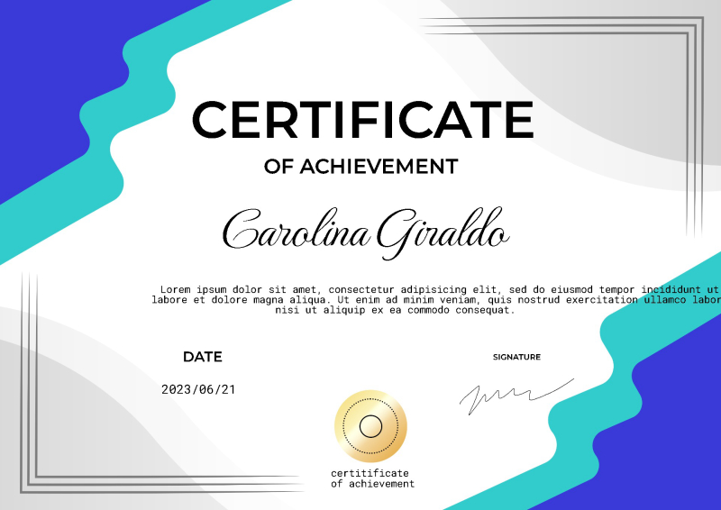 Blank Certificates Of Achievement