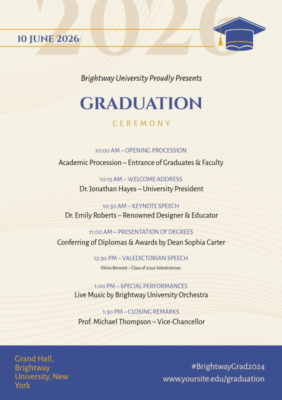 Graduation Ceremony Invitation Template Blue DIY Graduation Invitation