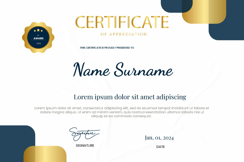 Certificate For Appreciation Template