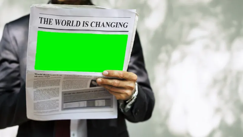 Newspaper Green Screen Template — Kapwing