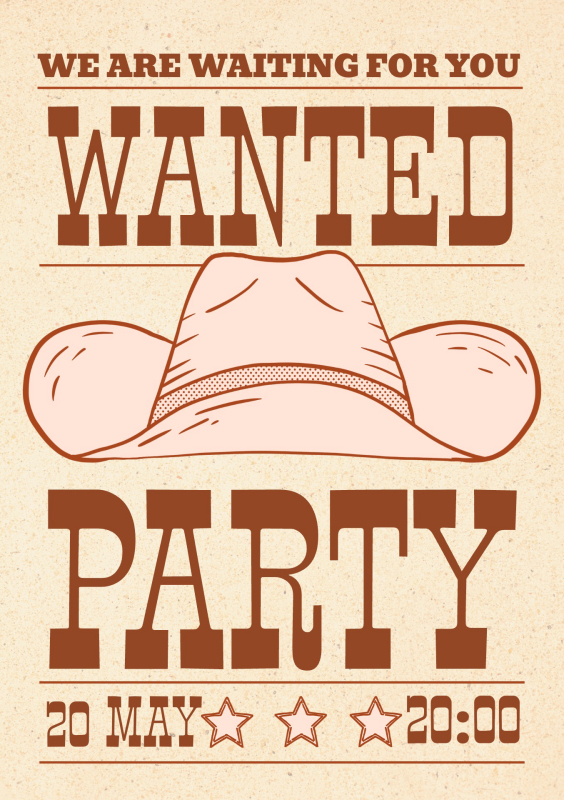 Cowboy Hat Template For Invitations