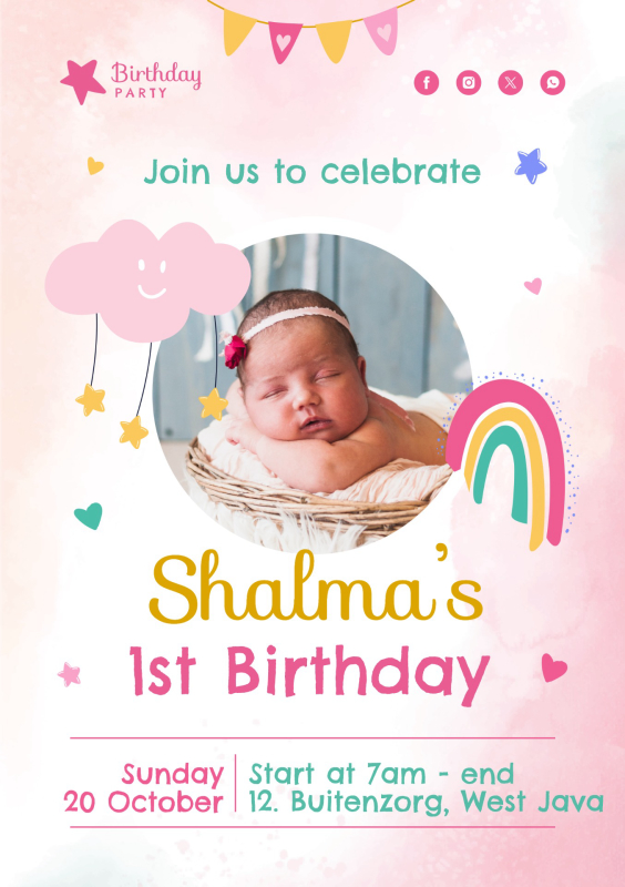 Baby Birthday Invitation Templates