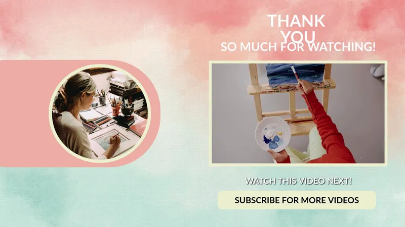 Peach and Blue YouTube Outro Template — Kapwing
