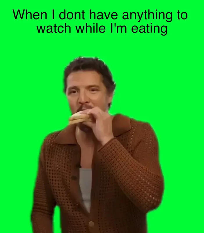 Pedro Pascal Eating A Sandwich Greenscreen — Kapwing