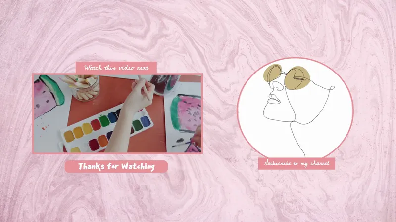 Pink Marble Outro Template — Kapwing