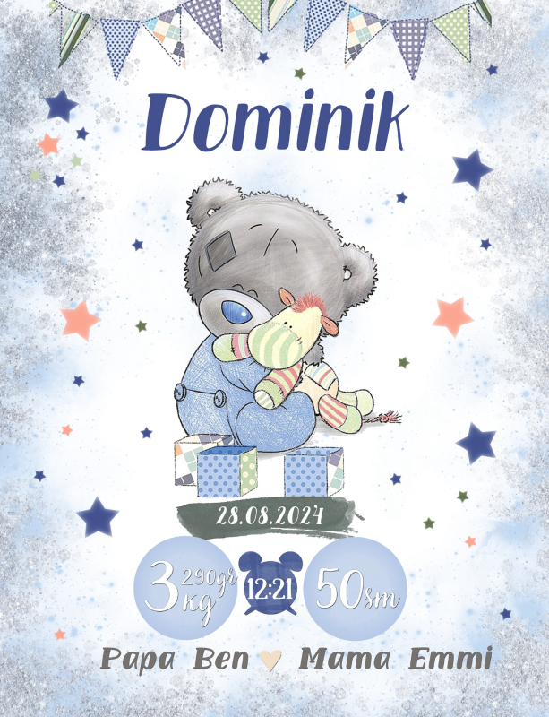 Printable Birth Announcements Teddy Bear Teddy Bear Birth