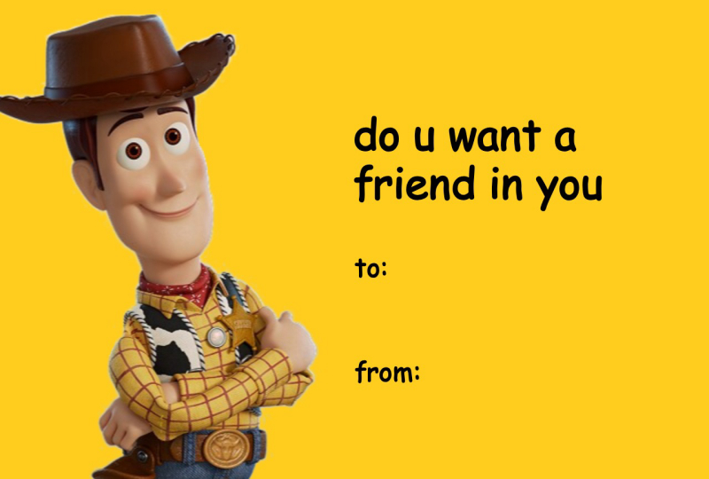 Toy Story Valentine’s Day Meme Card – Woody — Kapwing