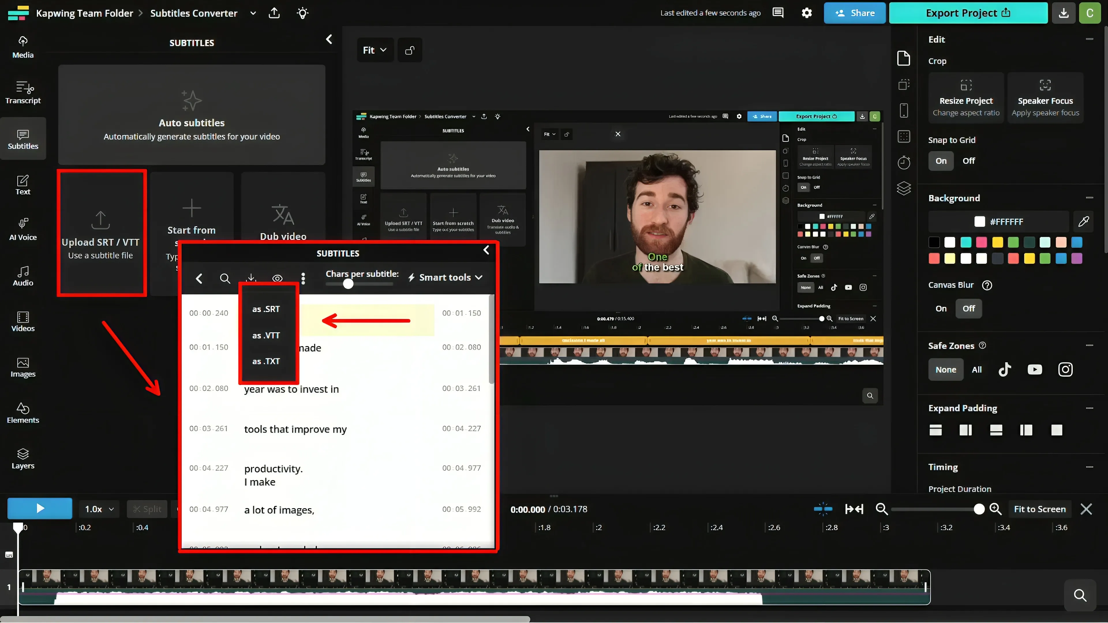 Convertisseur de sous-titres — Convertir les fichiers SRT, VTT et TXT