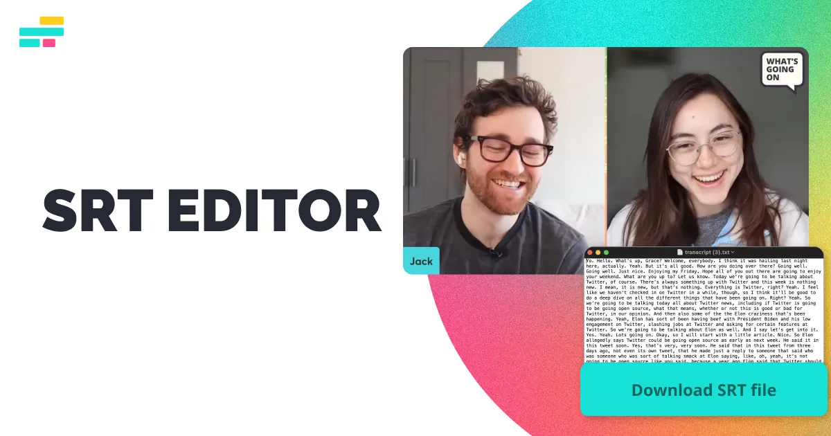 Online SRT Editor: Edit Subtitles & Video Captions